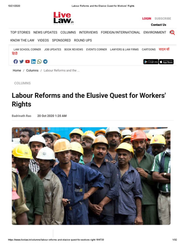 Labour Reforms and The Elusive Quest For Workers' Rights | PDF ...