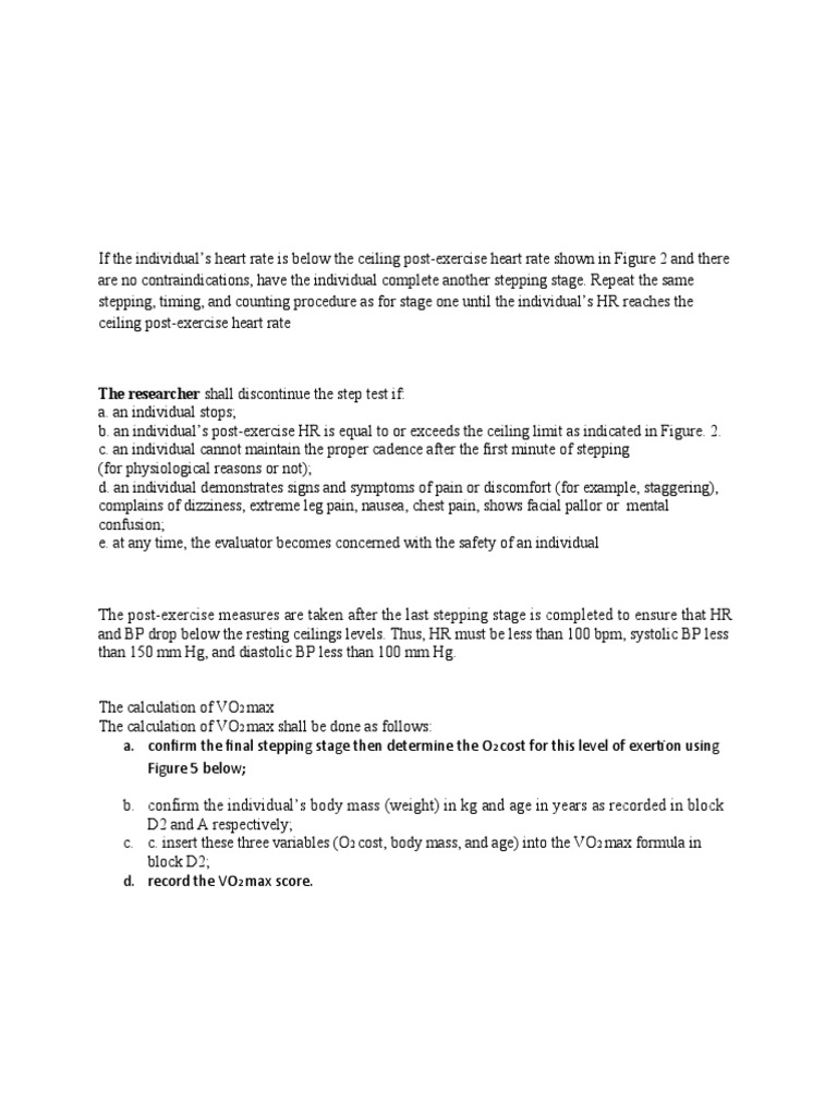 The Researcher Shall Discontinue The Step Test If | PDF | Technology ...