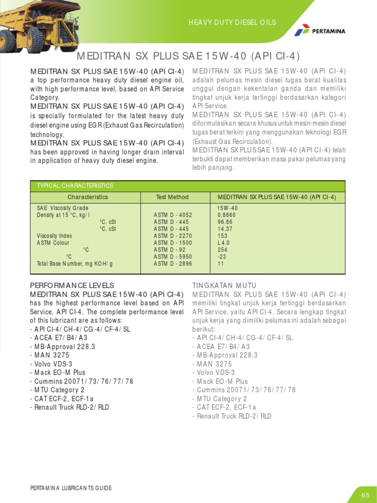Meditran SX Plus SAE 15W-40 | PDF | Motor Oil | Vehicle Technology