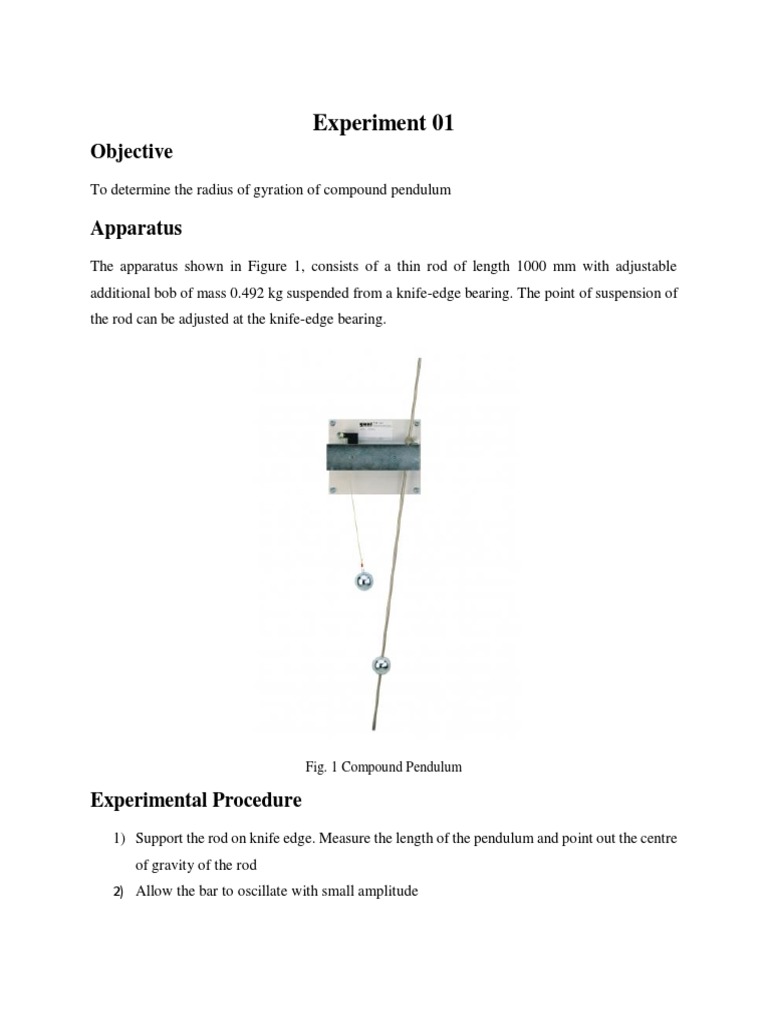 Experiment 01: Objective | PDF | Pendulum | Physical Quantities
