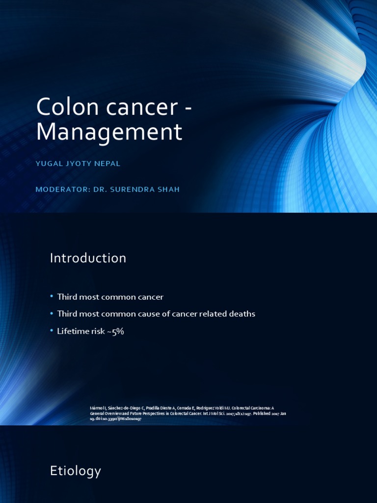 Colon Cancer - Management | PDF | Colorectal Cancer | Metastasis