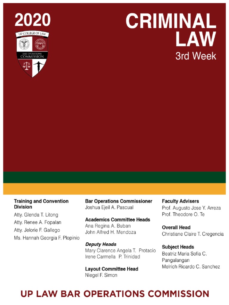 6 2020 UP BOC Criminal Law Reviewer PDF | PDF | Criminal Law | Defamation