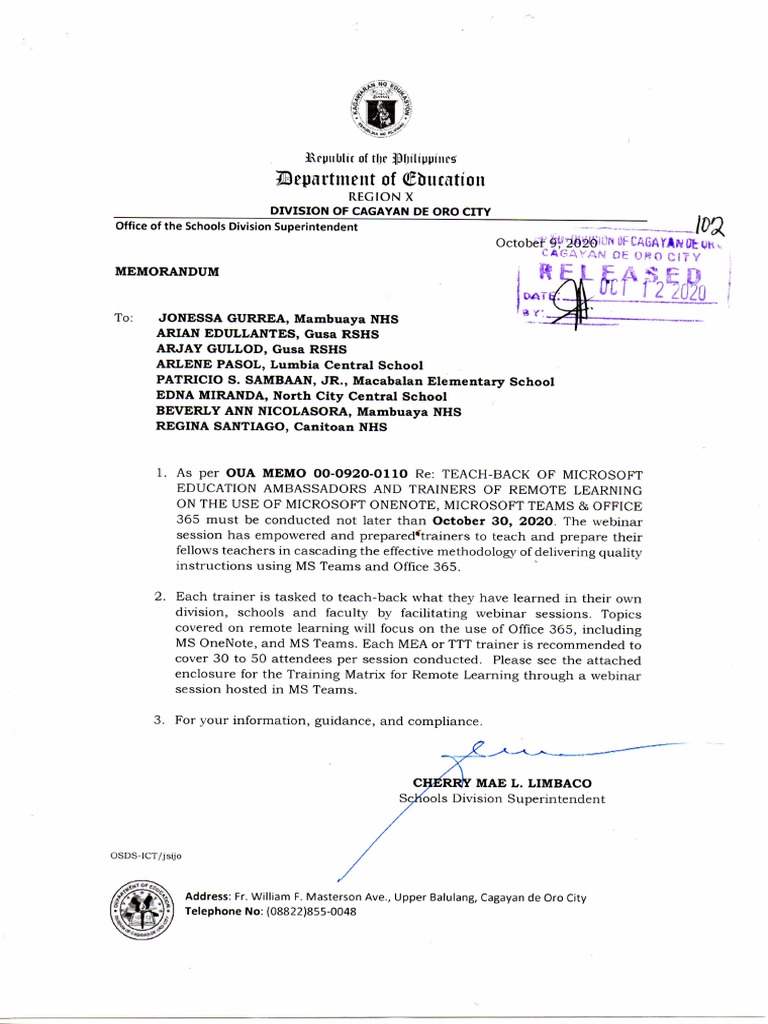 Memo102s2020 - Teach-Back of Microsoft Education Ambassadors and ...