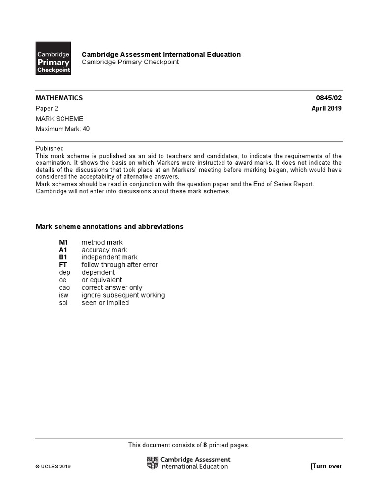 Cambridge Primary Checkpoint: Cambridge Assessment International ...