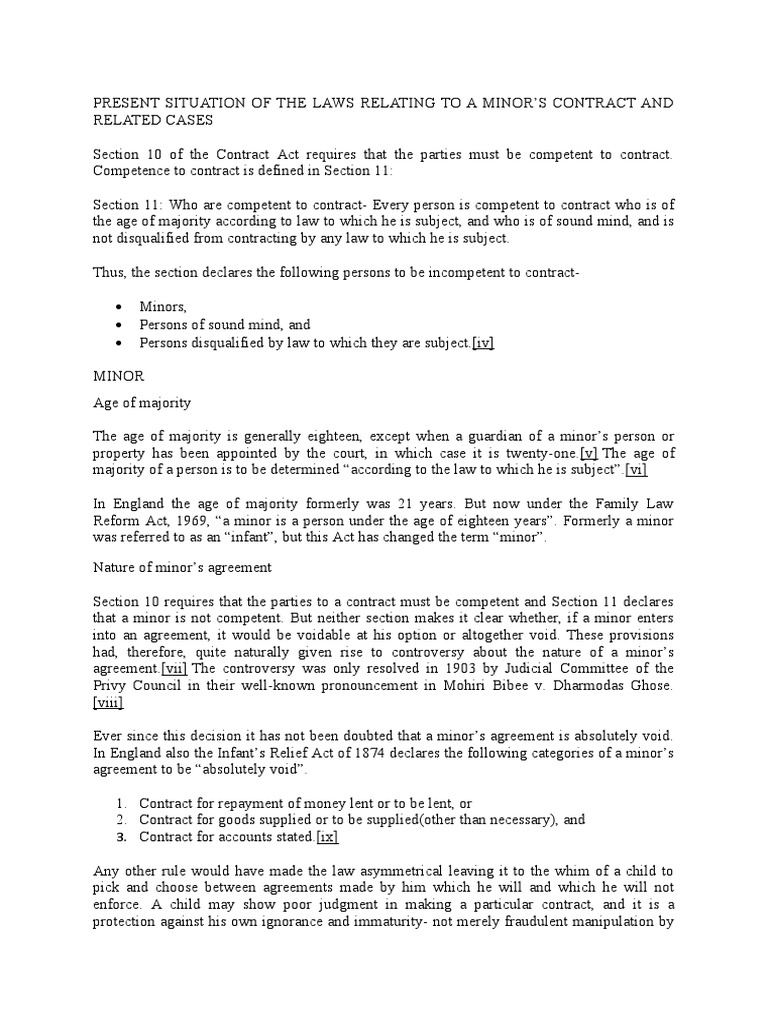 Minor's Agreement | PDF | Law Of Agency | Estoppel