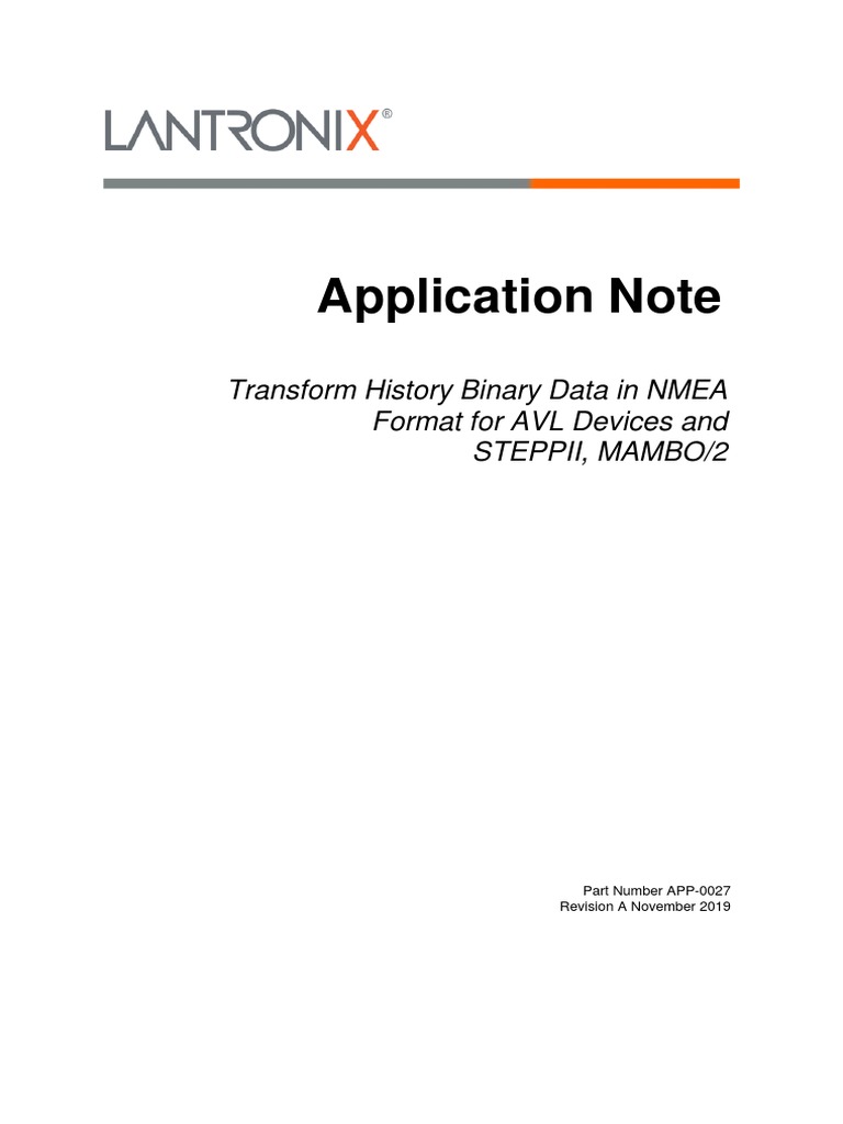 Application Note: Transform History Binary Data in NMEA Format For AVL ...