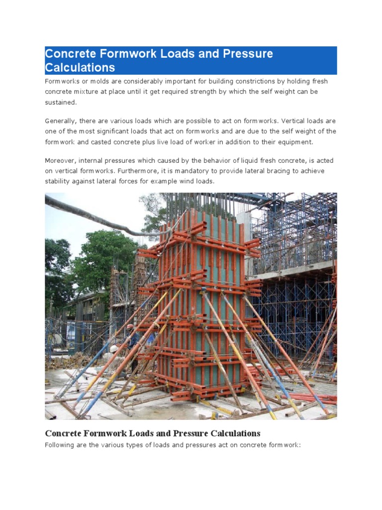 Design Considerations for Concrete Formwork Loads and Pressures | PDF ...
