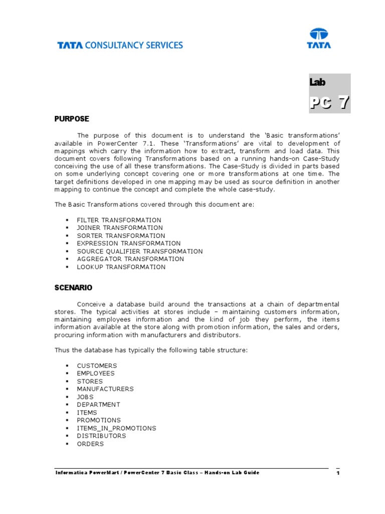 Basic Informatica PowerCenter Case Study | PDF | Databases | Information Retrieval
