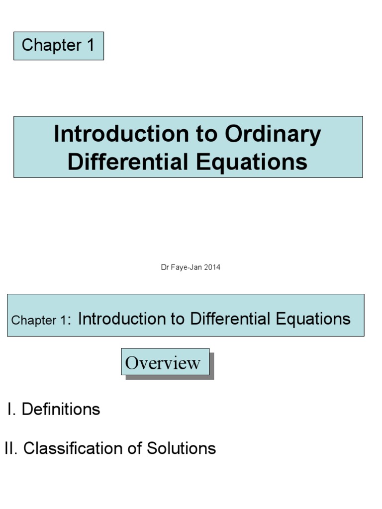 Intro to Differential Equations | PDF | Ordinary Differential Equation ...