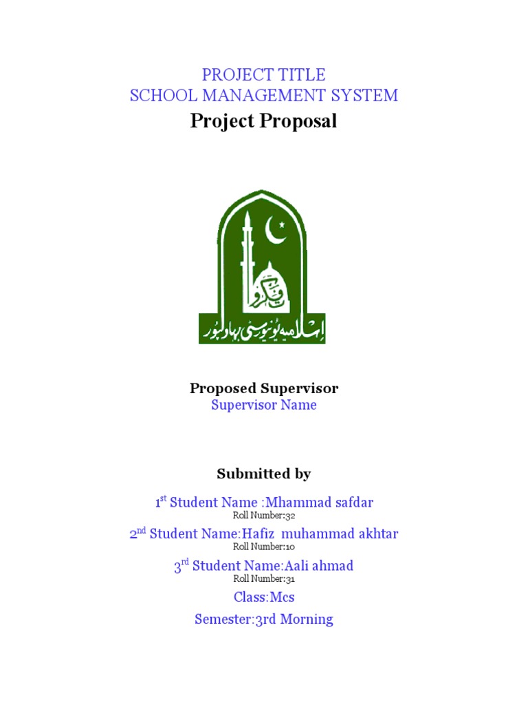 Project Proposal: Project Title School Management System | PDF ...