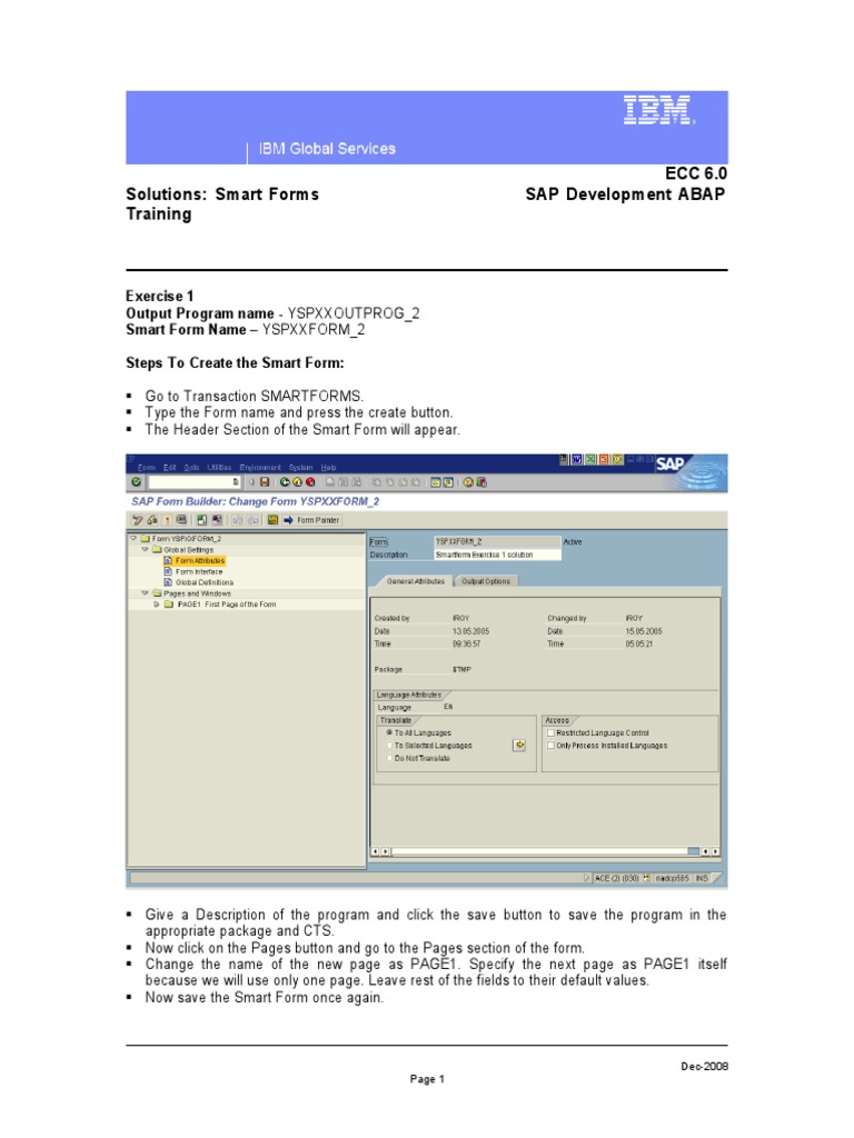 08 - Smartforms Exercise Solutions | PDF | Digital Technology | Computer Data