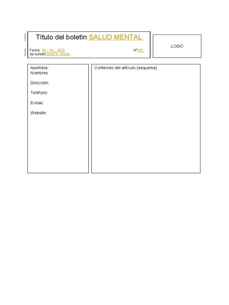 Formato de Boletín | PDF