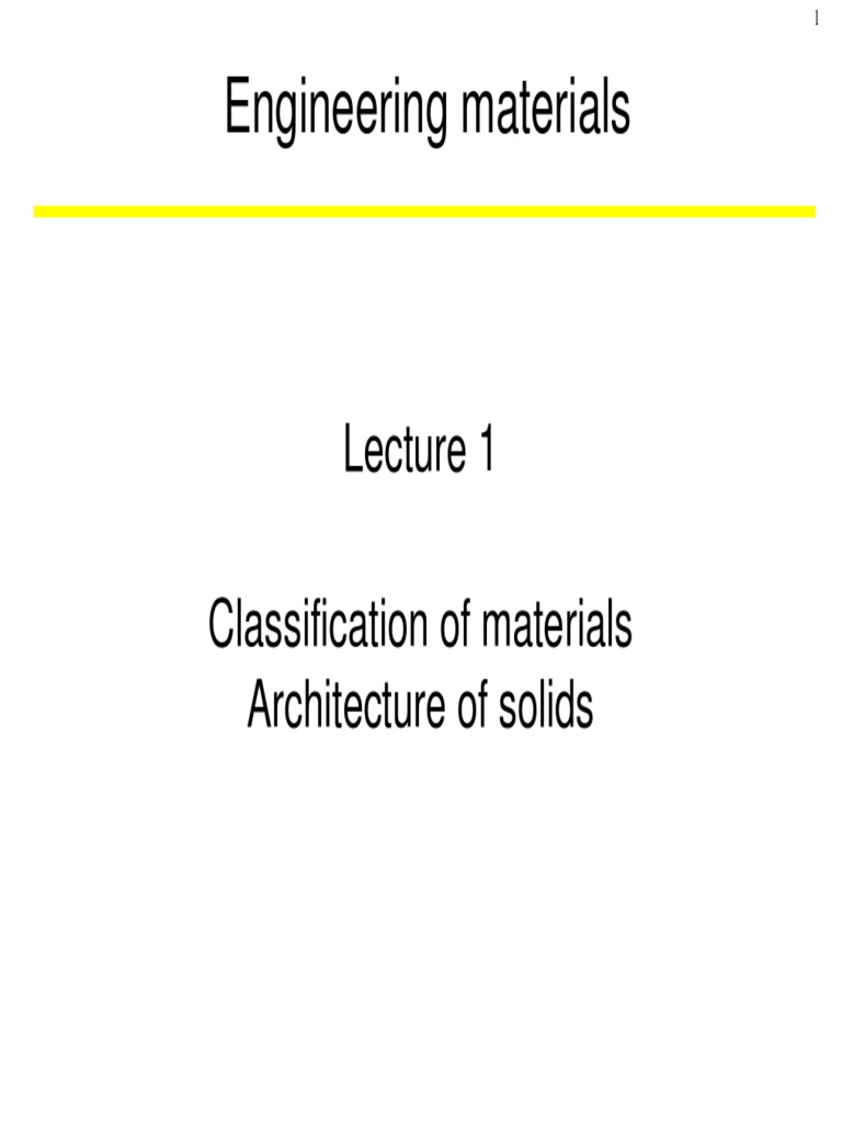 Engineering Materials: Classification of Materials Architecture of ...