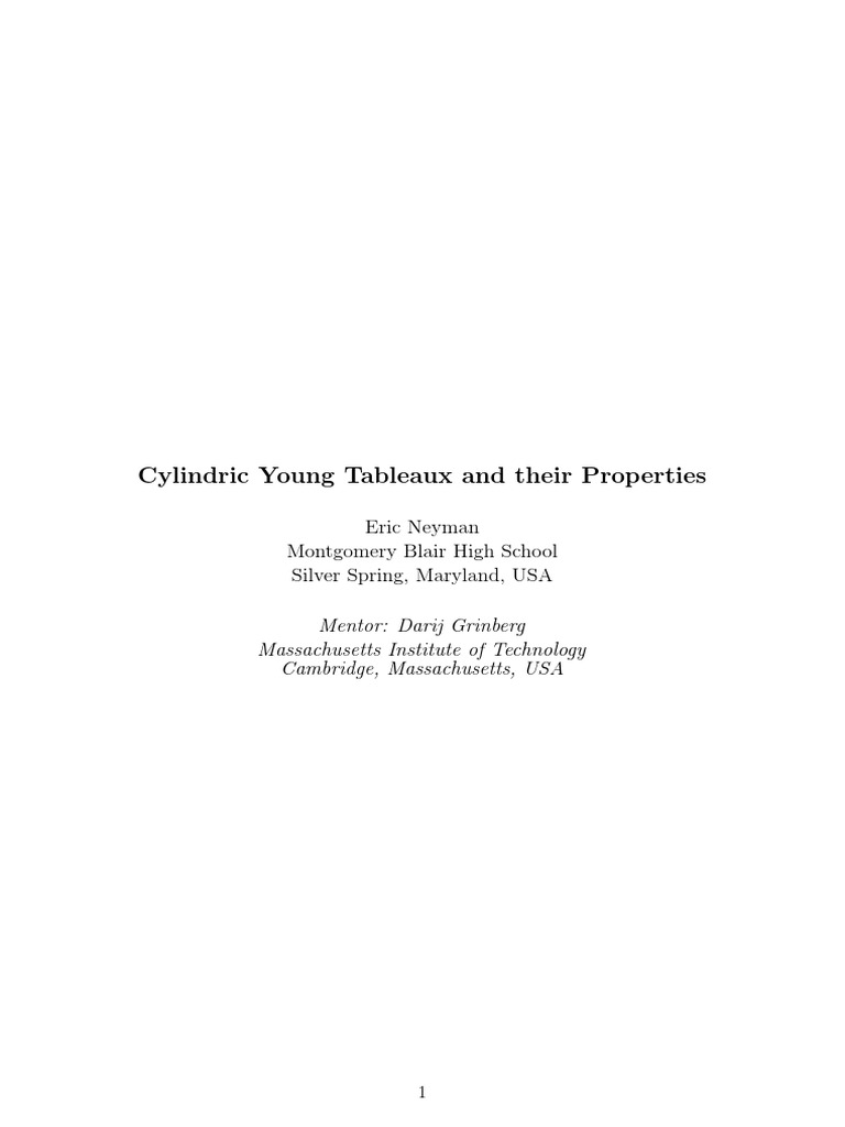 Young Tableaux and Their Properties | PDF | Mathematical Concepts ...
