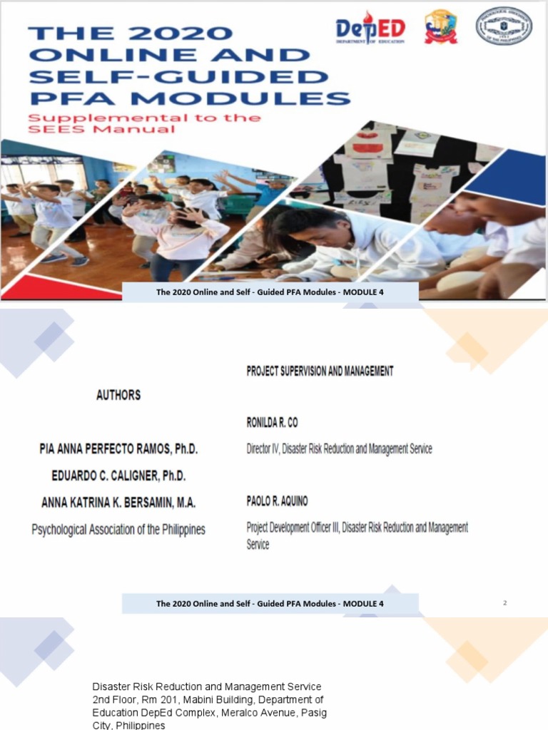 H.S. MODULE 4 PFA Identifying Sources of Strength | PDF | Distance Education | Learning