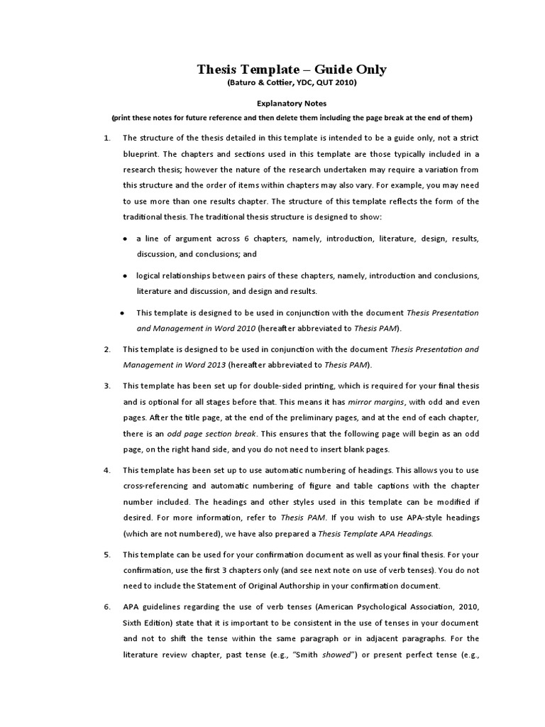 Thesis Template | PDF | Qualitative Research | Thesis