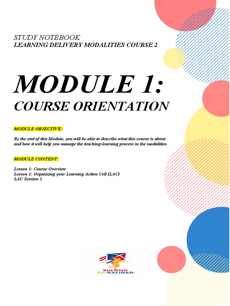 Course Orientation: Study Notebook | PDF | Facilitator | Learning