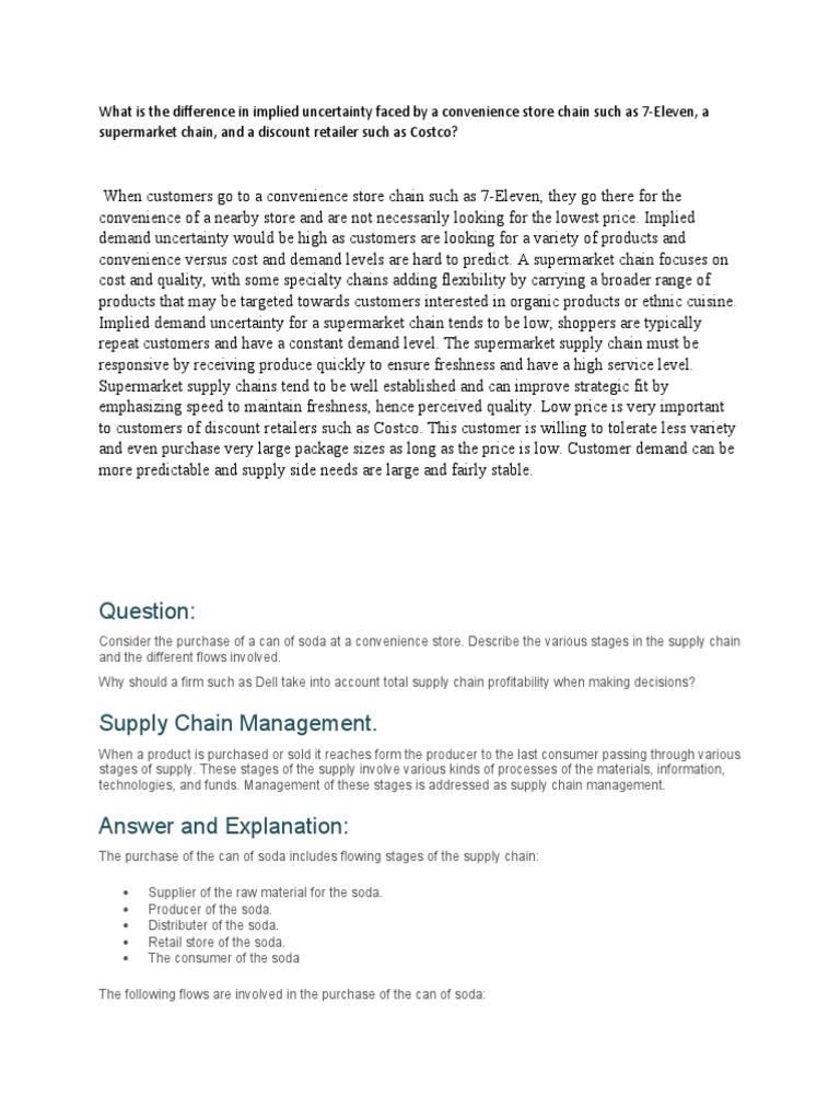 Answers of Supply Chain Management | PDF | Retail | Supply Chain