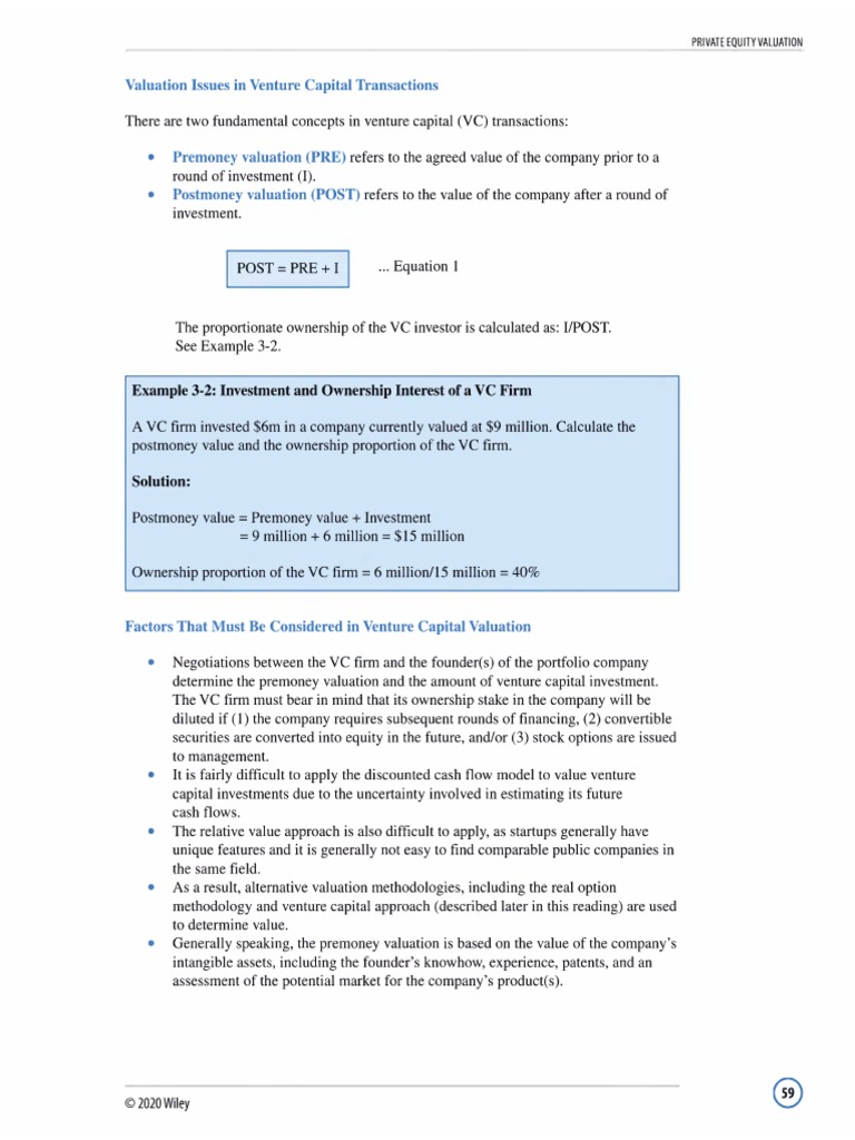 Private Equity Valuation: ©2020 Wiley | PDF | Venture Capital ...