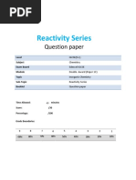 Reactivity Series Worksheet | PDF | Chemical Elements | Chemistry