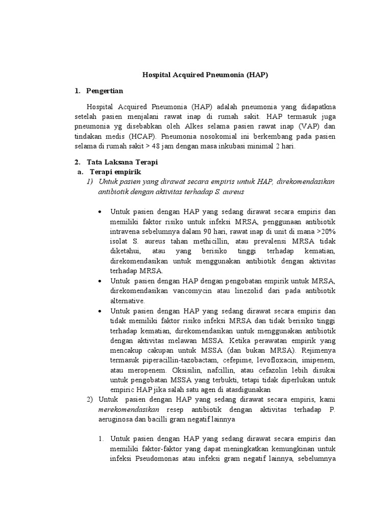 Panduan Terapi Pneumonia Nosokomial | PDF
