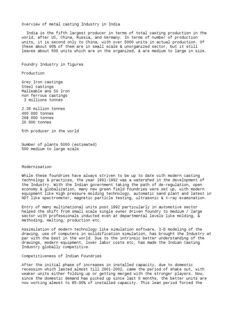 Foundry | PDF | Foundry | Casting