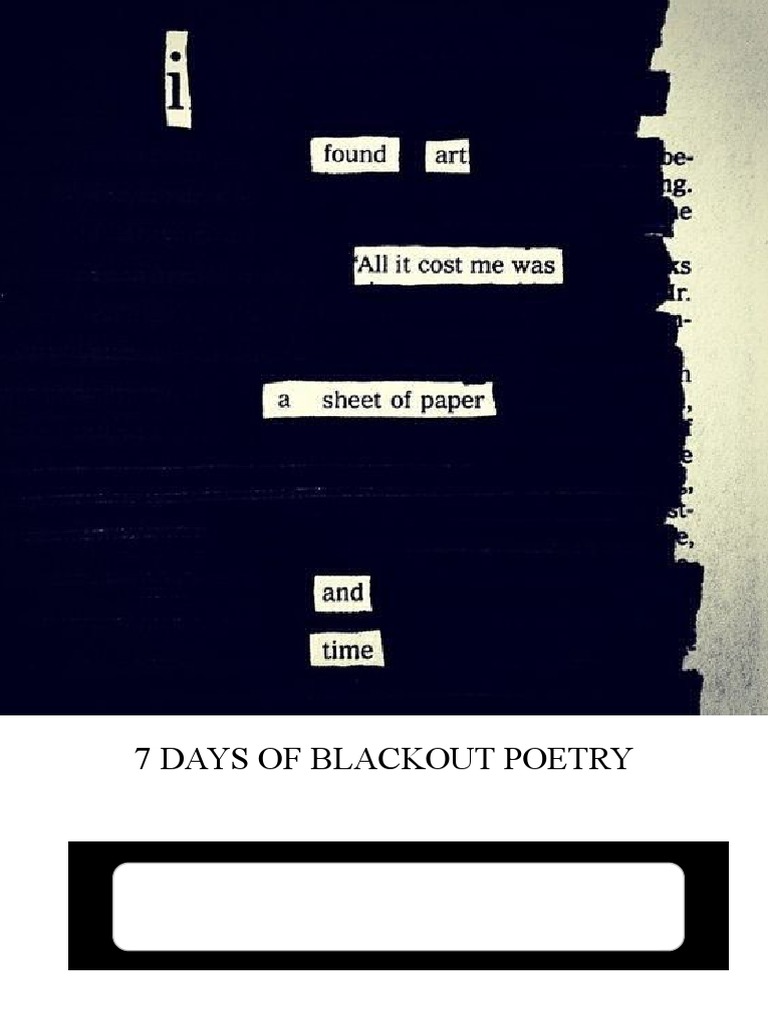 7 Days of Blackout Poetry Reflections | PDF