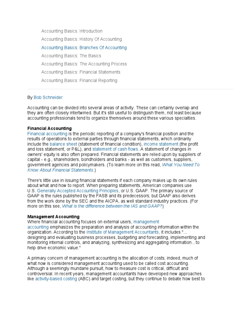Accounting Basics: Introduction Accounting Basics: History of ...