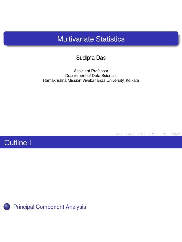 Multivariate Statistics PCA | PDF | Principal Component Analysis | Eigenvalues And Eigenvectors