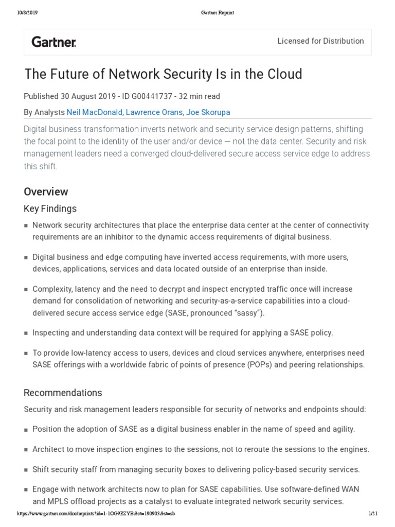 Secure Access Service Edge Gartner | PDF | Cloud Computing | Computer ...
