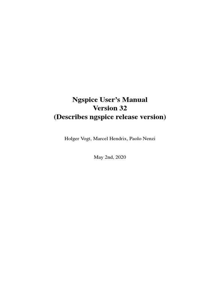 Ngspice Manual PDF | PDF | Bipolar Junction Transistor | Mosfet