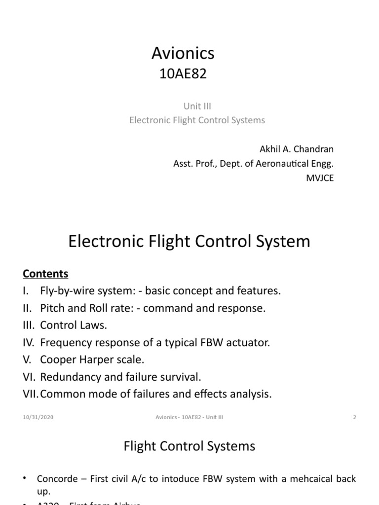 Avionics: Unit III Electronic Flight Control Systems | PDF | Aircraft ...