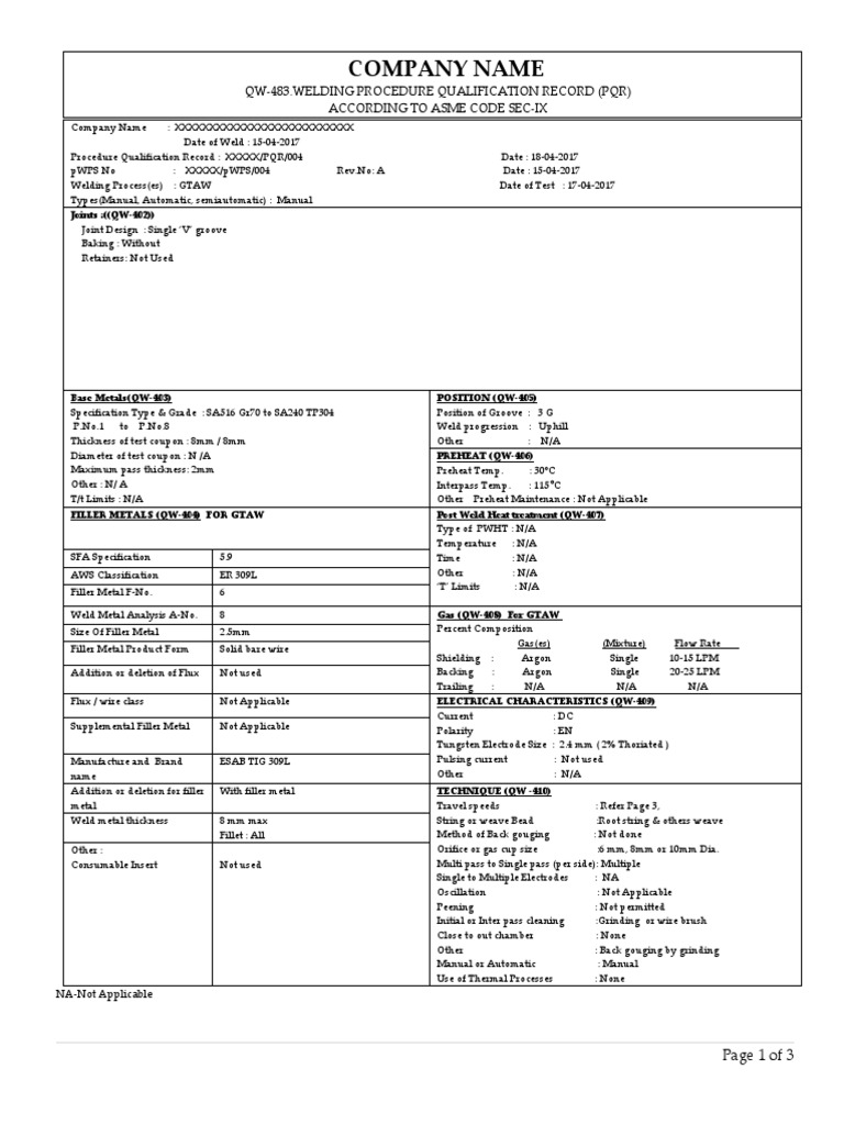Welding Procedure Qualification Record | PDF | Electric Heating | Welding