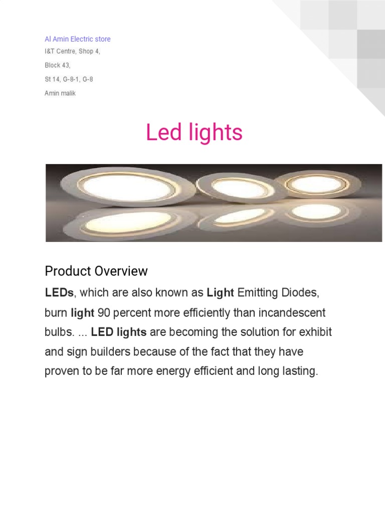 LED Lights: Energy Efficient Solutions | PDF | Business