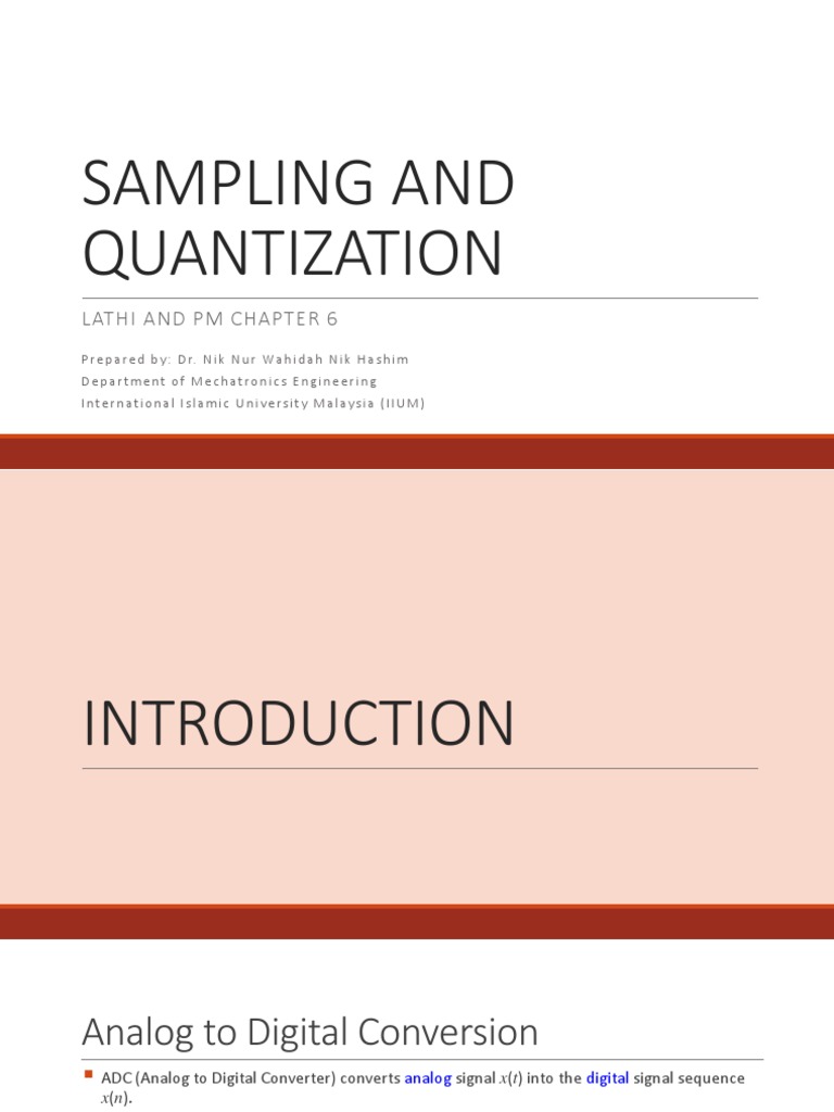 C1 - Sampling and Quantization - 2 | PDF | Sampling (Signal Processing) | Analog To Digital ...