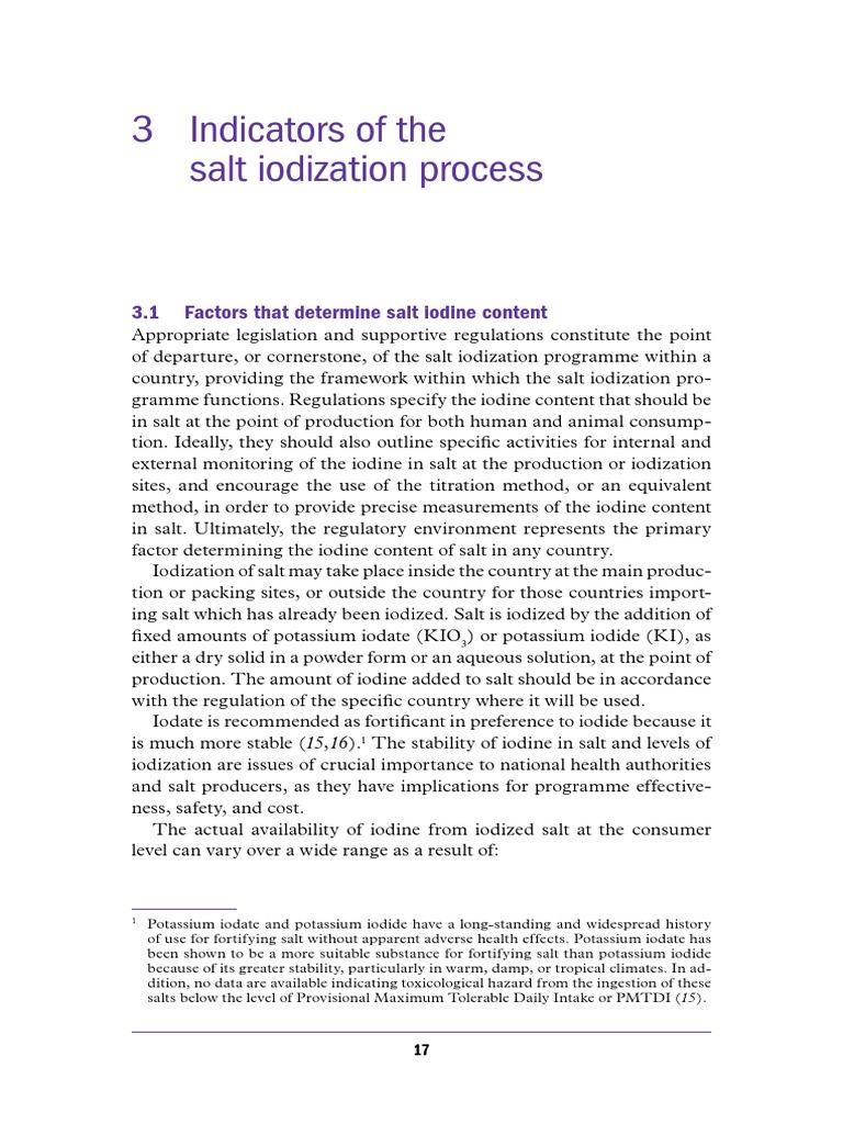 3 - Indicators of The Salt Iodization Process | PDF | Salt | Iodine