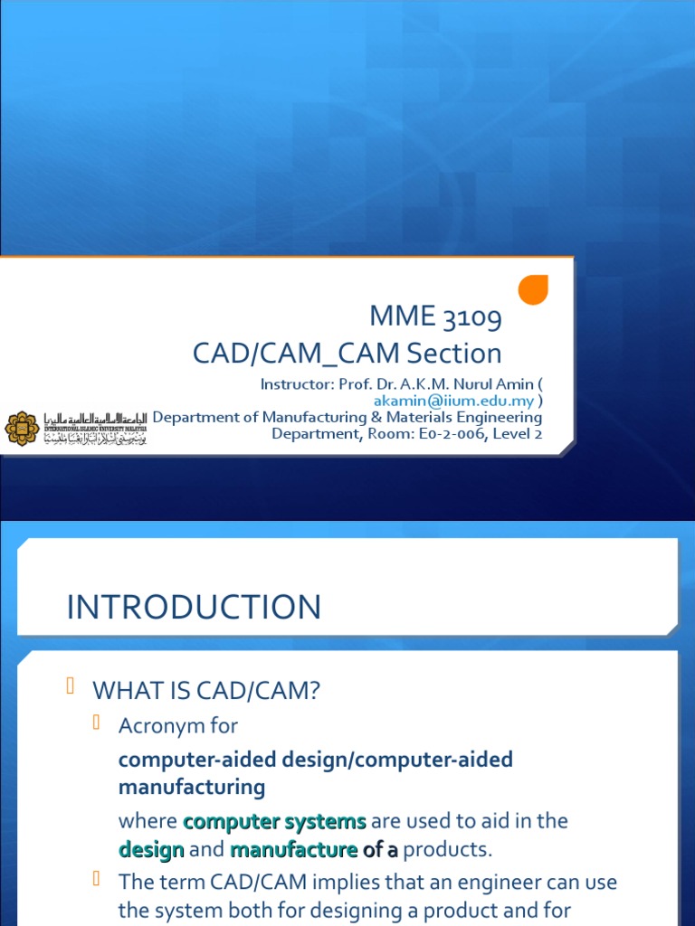 LECTURE - 1 - Introduction To CAD-CAM | PDF | Computer Aided Design ...