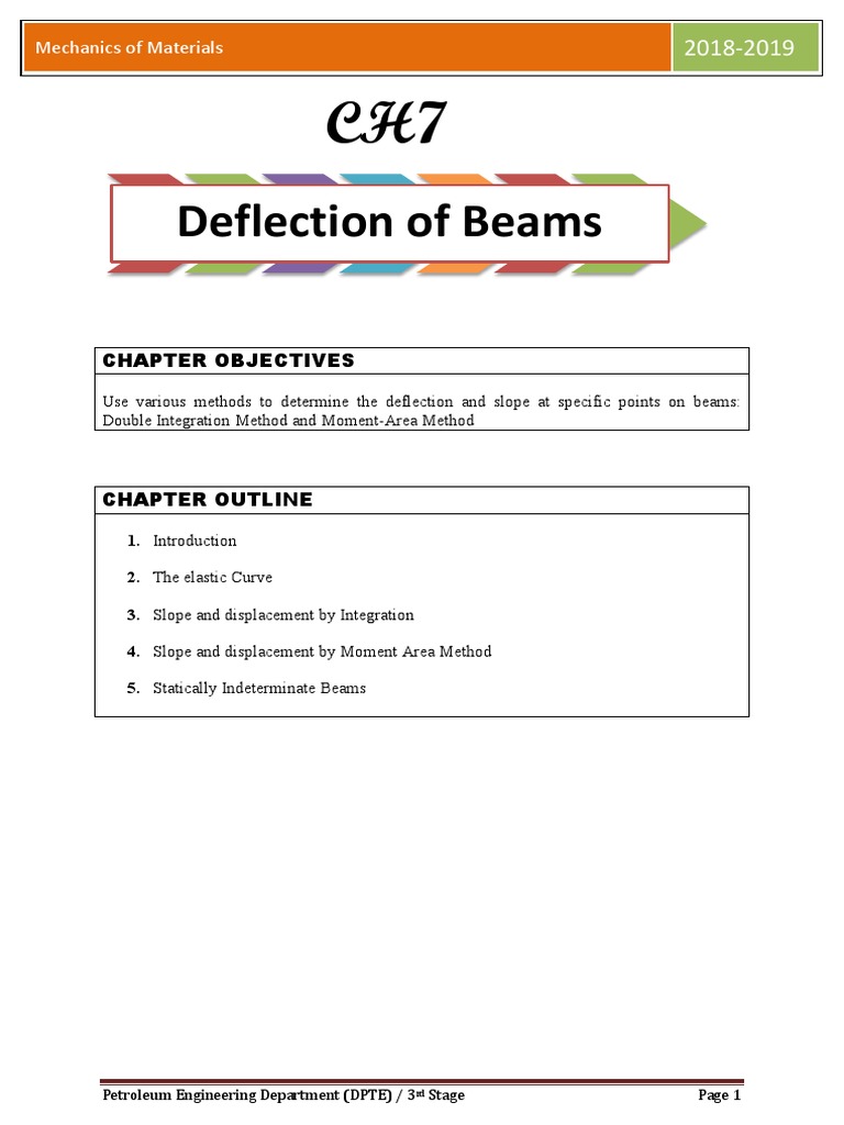 Chapter Seven - Deflection of Beams (Dr. Abdulkader) | Download Free PDF | Beam (Structure ...