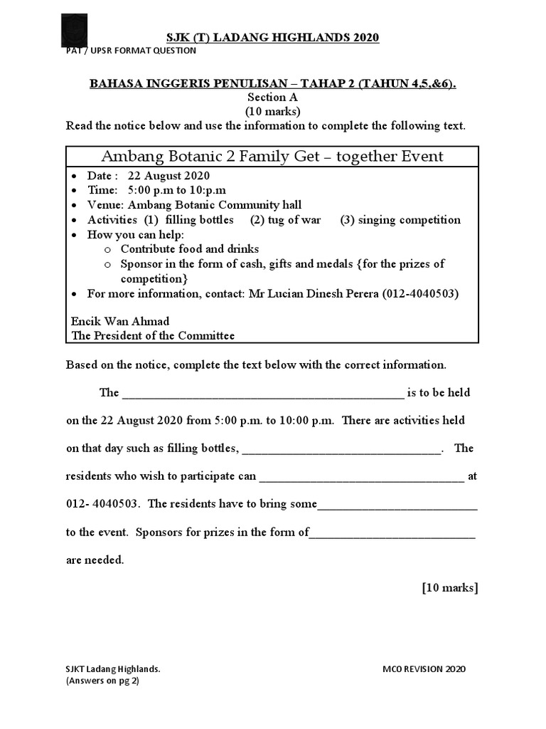 English Mco Revision Worksheets | PDF