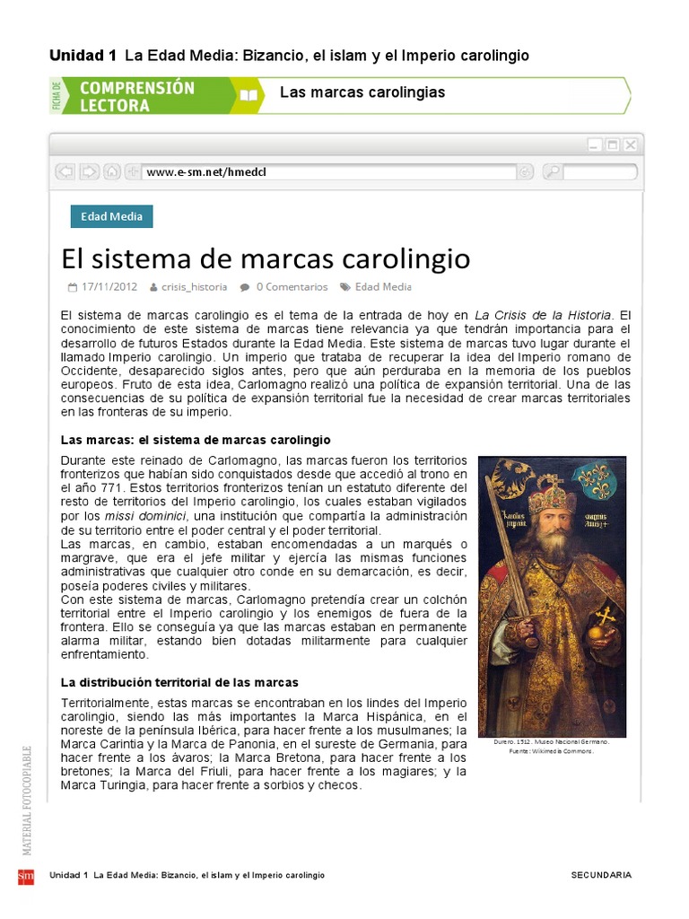 Actividad Las Marcas | PDF | Carlomagno | Edades medias