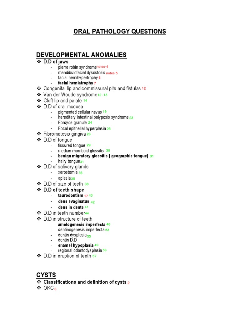 Oral Pathology Questions: D.D of Jaws | PDF | Carcinoma | Lymphoma