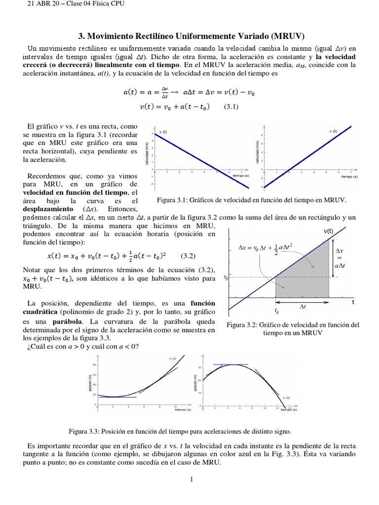 Mruv | PDF | Aceleración | Velocidad