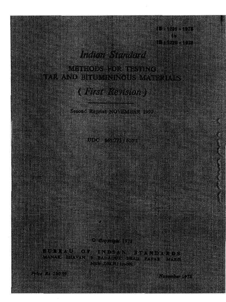 IS 1205-Methods For Testing Tar and Bituminous Materials-Softening ...