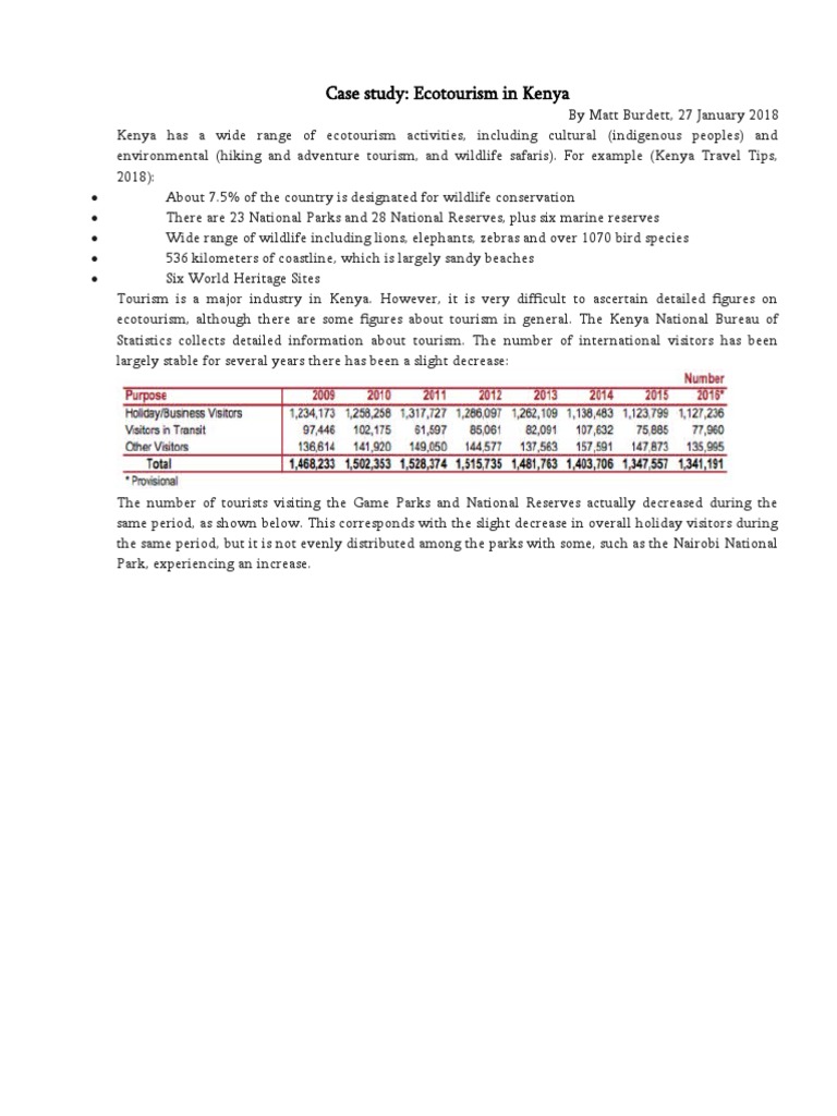 Ecotourism Insights: Kenya's Case Study | PDF | Tourism | Natural ...