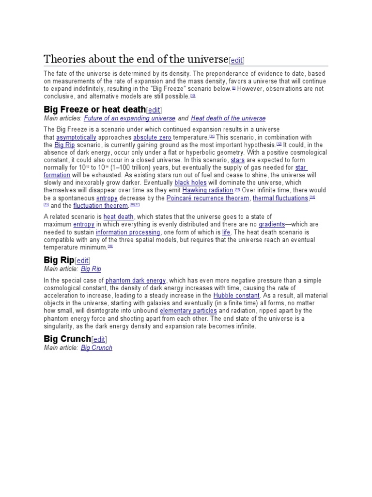 Theories About The End of The Universe | PDF | Universe | Scientific ...