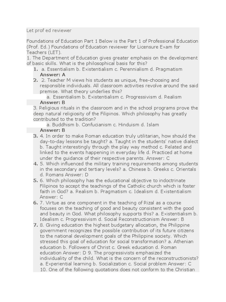 Prof Ed Foundations for LET Review | PDF | Learning | Motivation