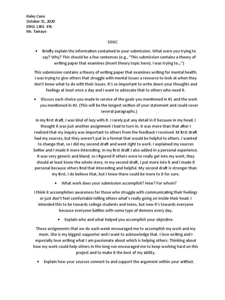 Sogc | Download Free PDF | Cognitive Science | Communication