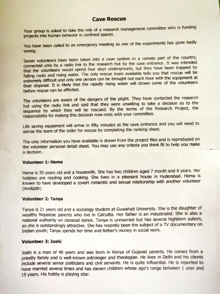 5 - Cave Rescue Exercise | PDF