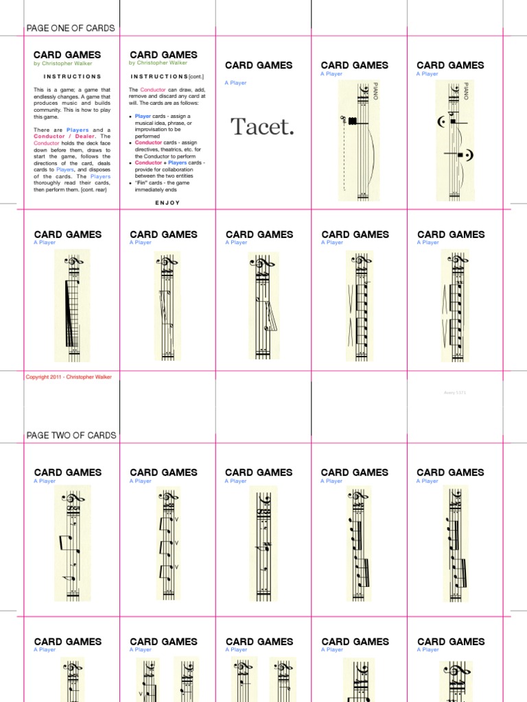 Tacet.: Card Games Card Games Card Games Card Games Card Games | PDF ...