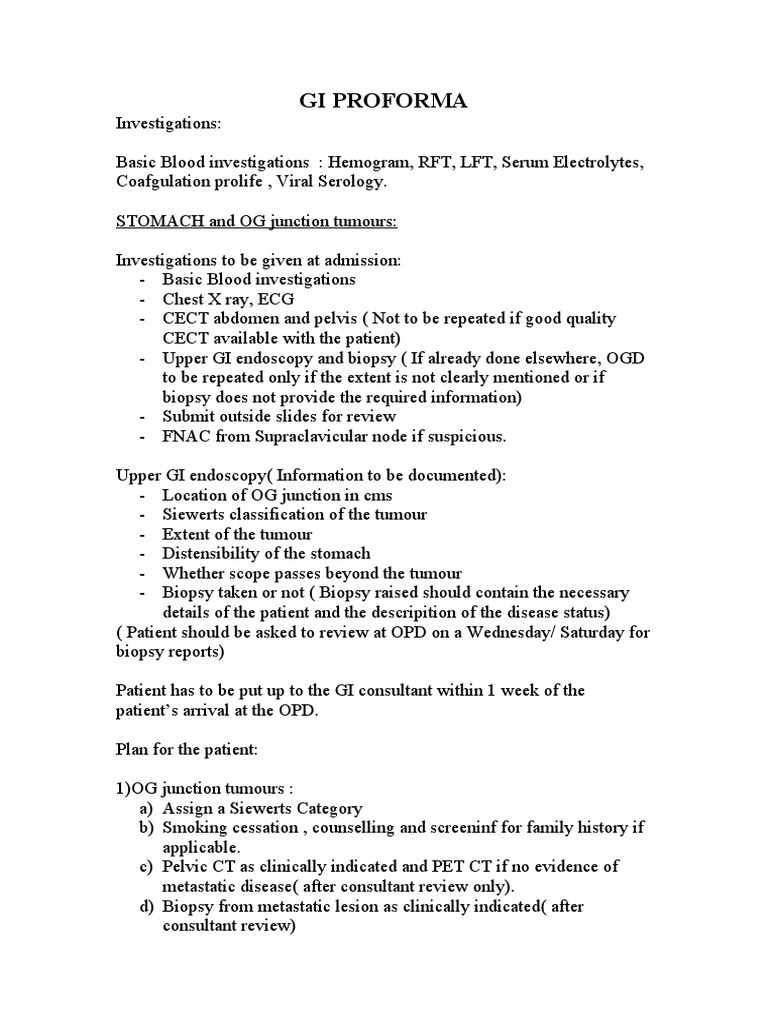 Gi Proforma | PDF | Colonoscopy | Biopsy